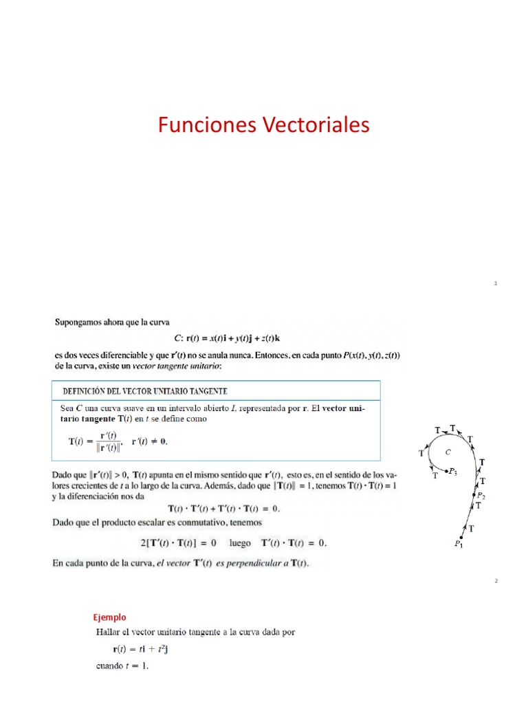 Funciones Vectoriales | PDF | Vector Euclidiano | Curva
