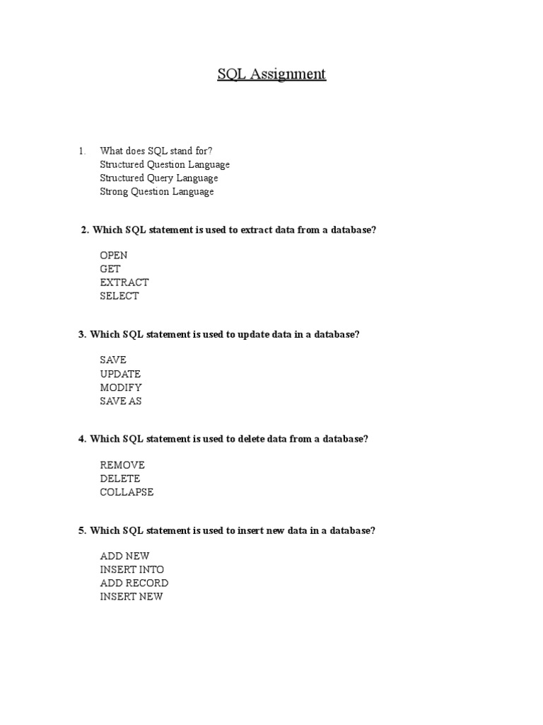 SQL 5 (Assignment) | PDF | Sql | Data Management Software