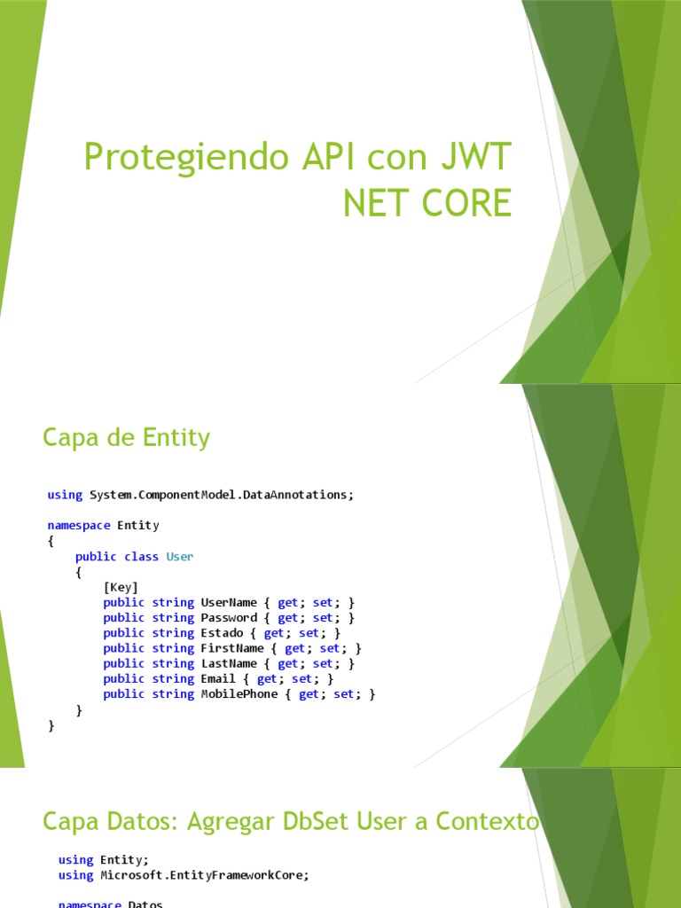 API Security with JWT in .NET Core | PDF | Password | User (Computing)