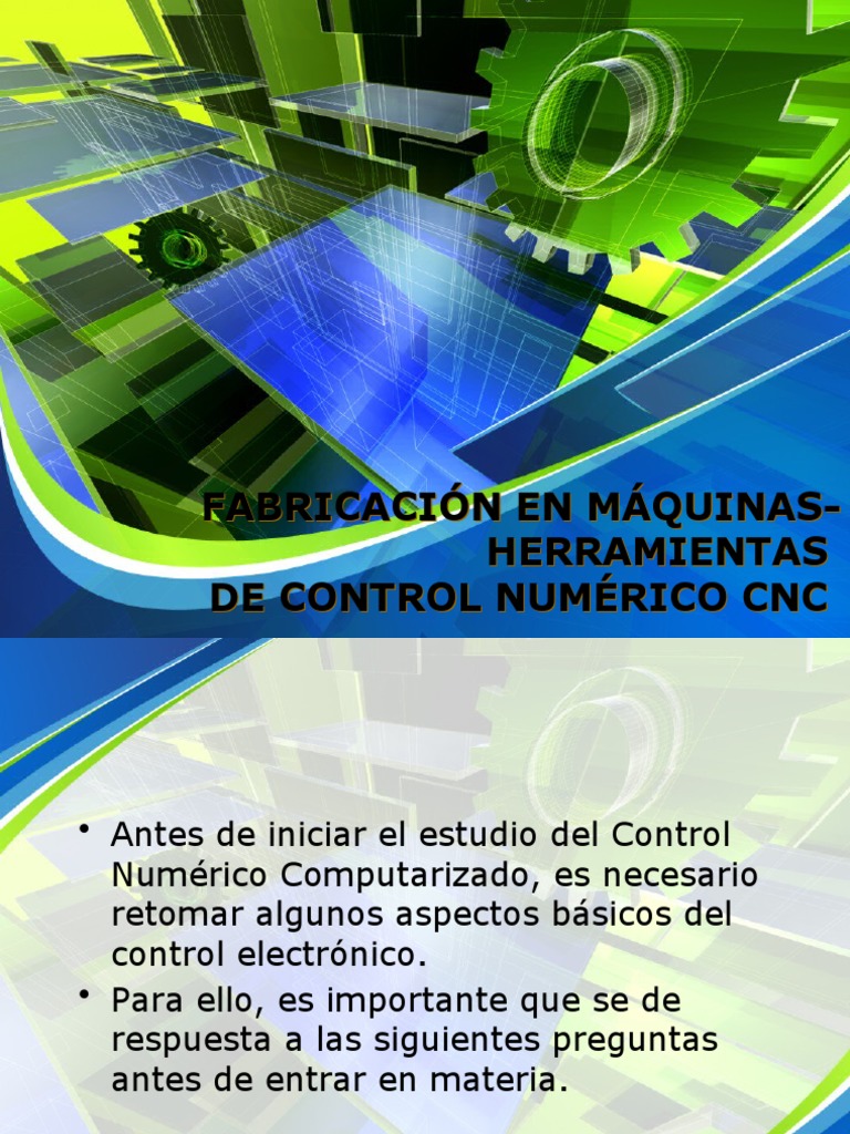 Unidad 1introducción Al CNC | PDF | Control numerico | Herramienta de ...