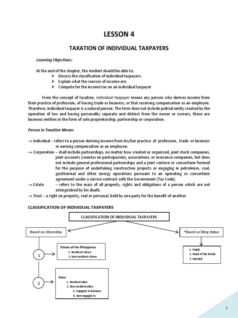 Summary Lesson 4 | PDF | Taxpayer | Gross Income