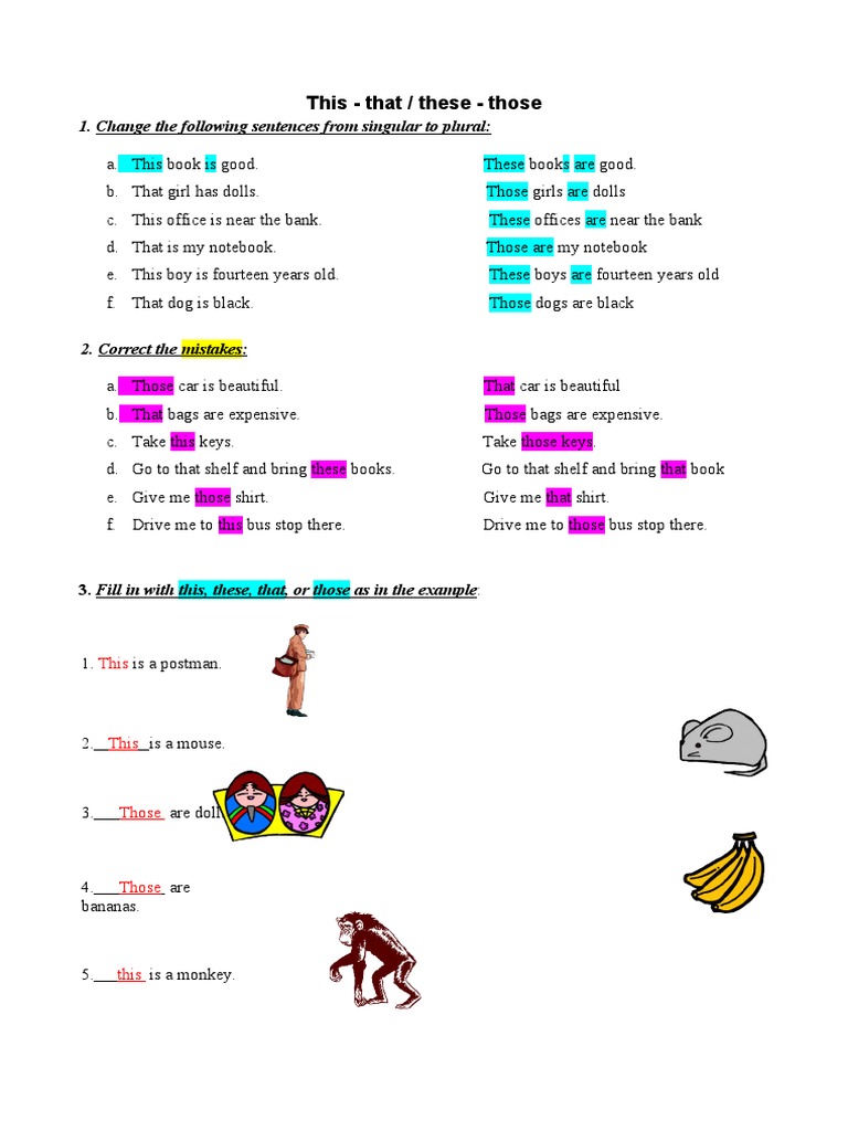 Demonstrative Adjectives Exercises | PDF | Morphology | Linguistics