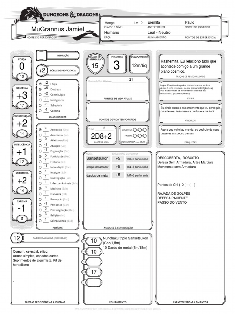 Ficha Paulo Monge Editável - Cópia | PDF