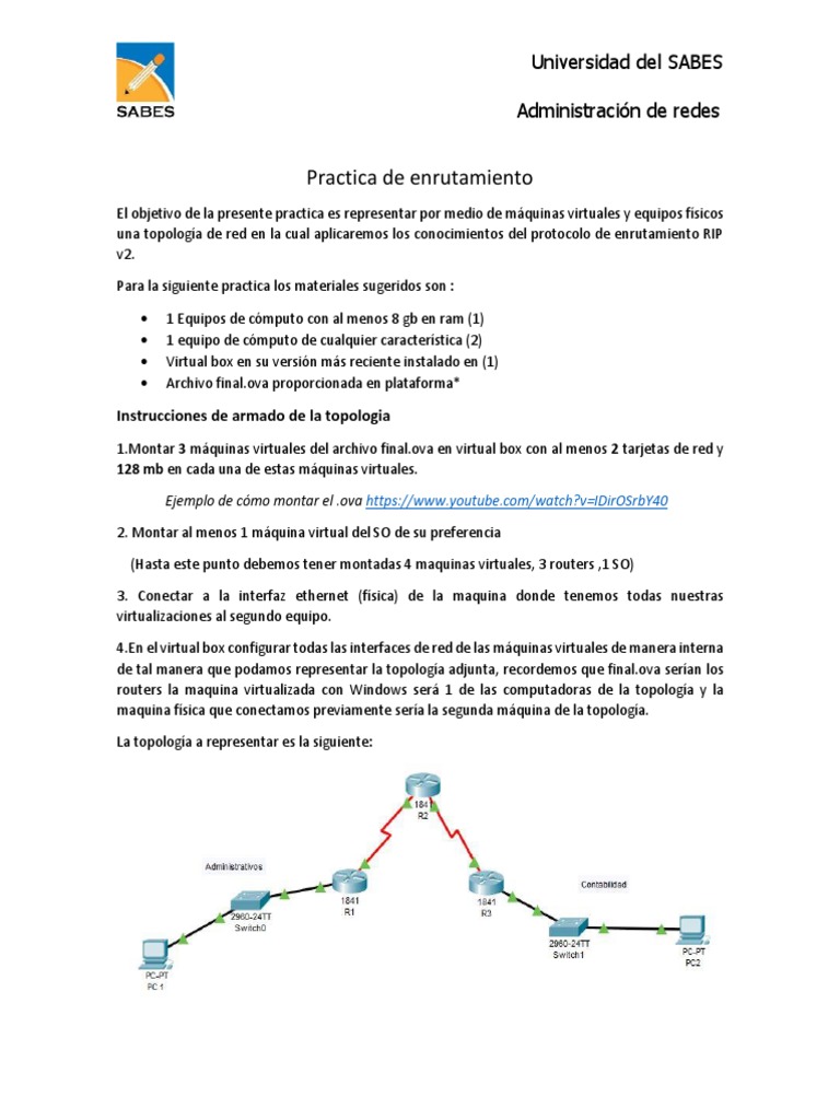 Configuración de una red utilizando protocolo de enrutamiento RIP v2 a través de máquinas ...