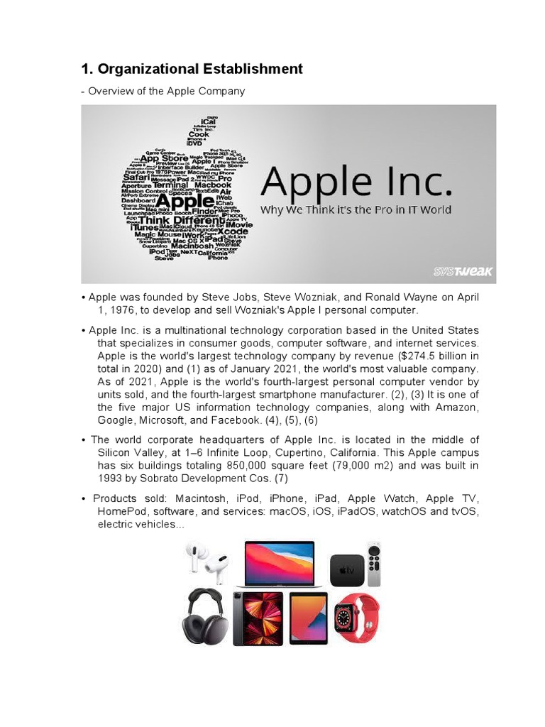 Organizational Establishment | PDF | Apple Inc. | Organizational Structure