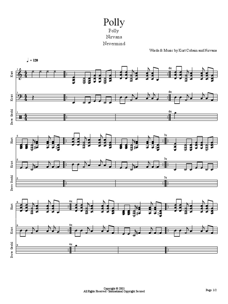 Nirvana - Polly (Ver 3) 1 | PDF | Nirvana (Band) | American Styles Of Music