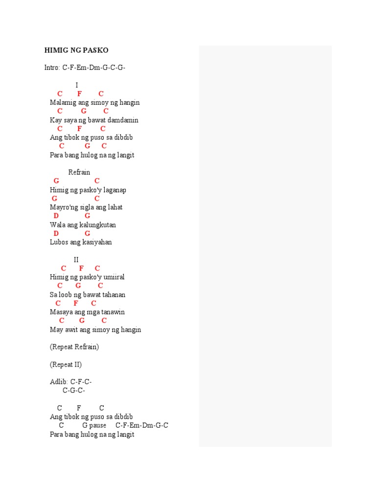 Himig NG Pasko APO Hiking Society Chords | PDF | Christmas