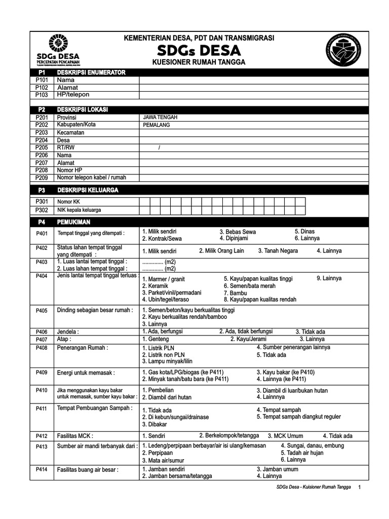 Plat Blanko Sdgs Pemalang Cekk | PDF