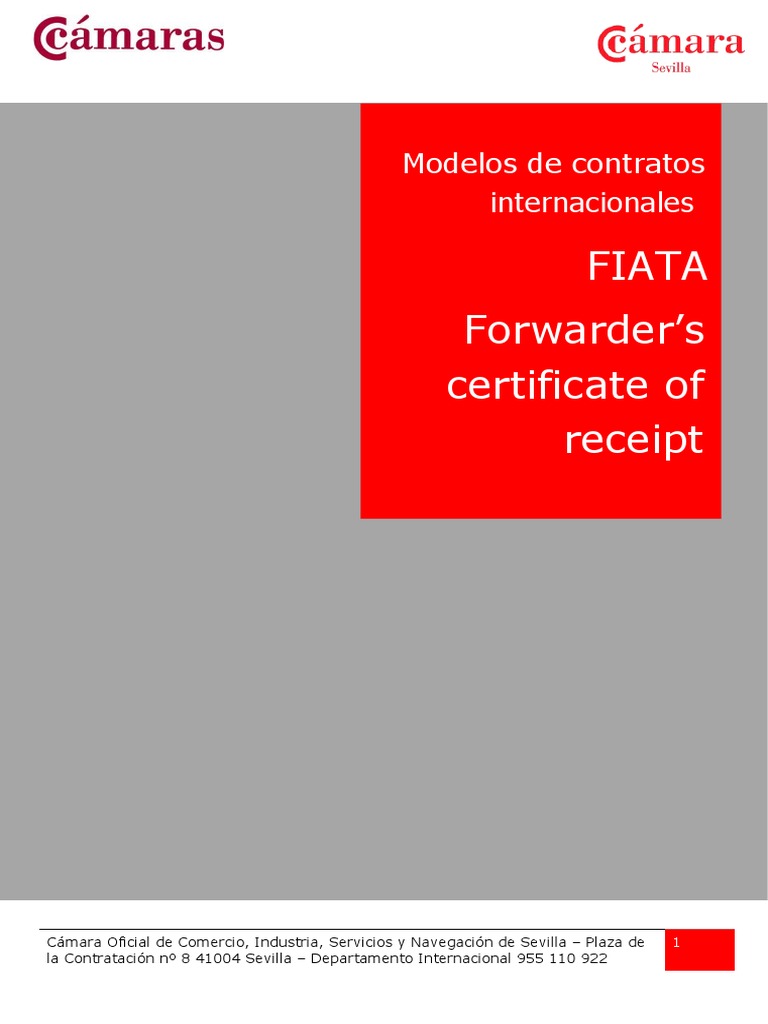 Modelo-de-FIATA Forwarders Certificate of Receipt | PDF | Arbitraje ...