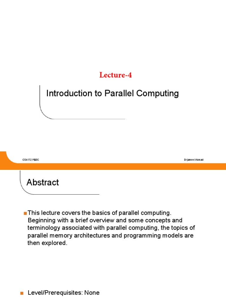Lecture-4 Parallel hardware-Jameel-NNL | PDF | Parallel Computing ...