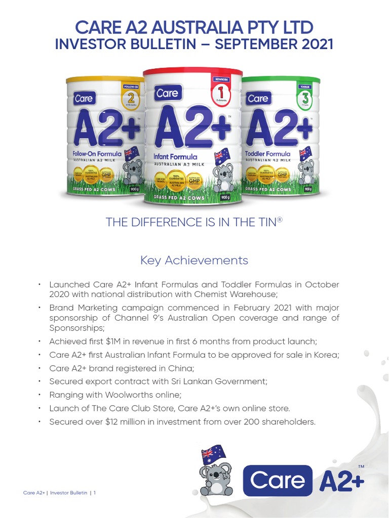Care A2 Australia Investor Bulletin (September 2021 R1.1) | PDF ...