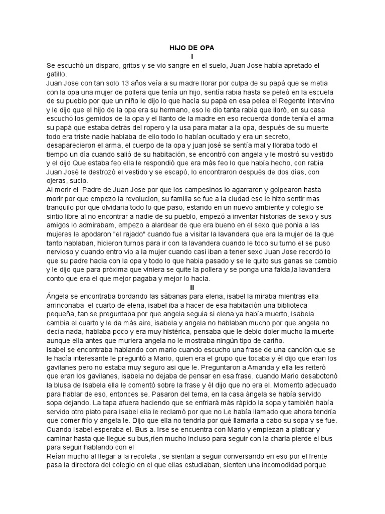 Resumen de La Obra Hijo de Opa | PDF