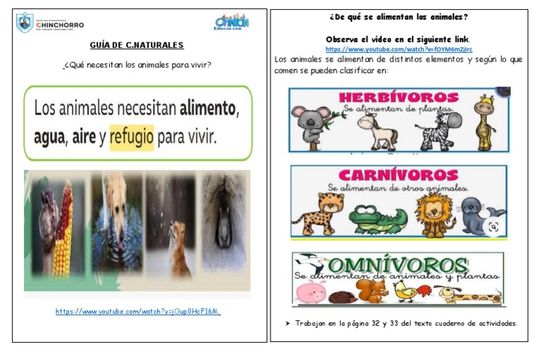 Ciencias Nat. Necesidades de Animales | PDF