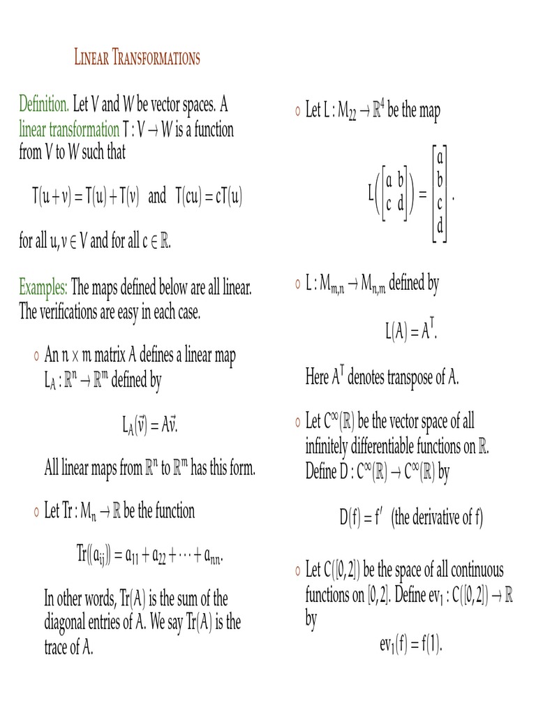 An In-Depth Exploration of Linear Transformations, Kernels, Ranges, and ...