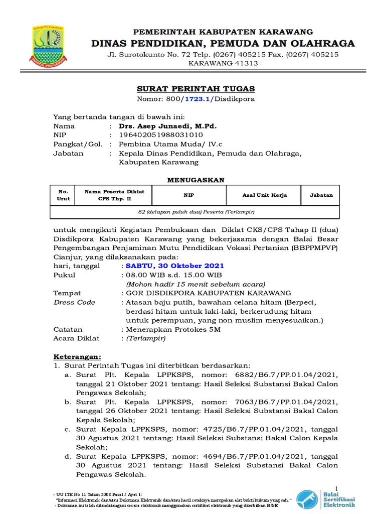 Diklat CKS & CPS Tahap II Karawang | PDF
