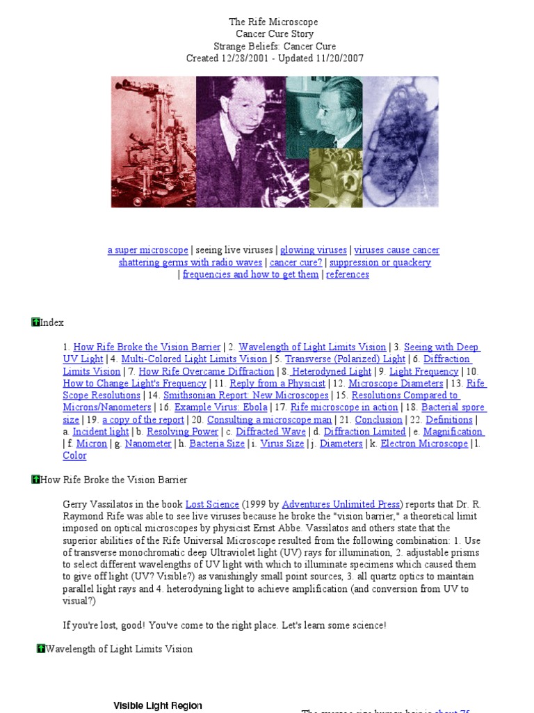 The Rife Microscope | PDF | Ultraviolet | Polarization (Waves)