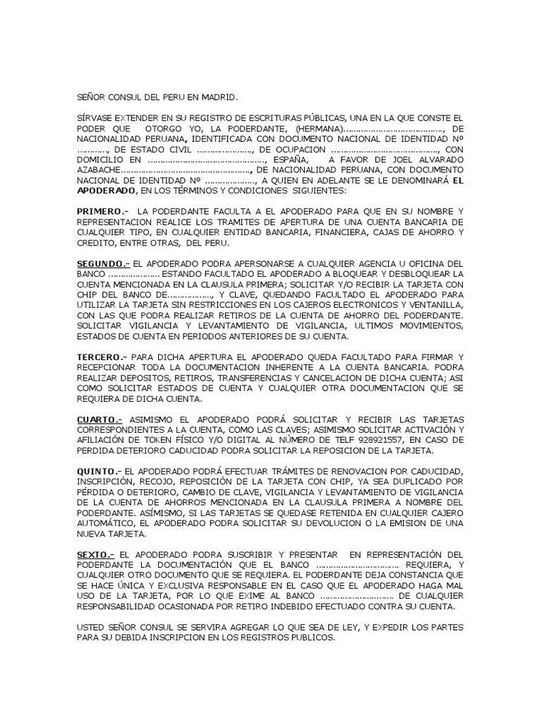 Modelo de Poder Especial | PDF | Bancos | Dinero