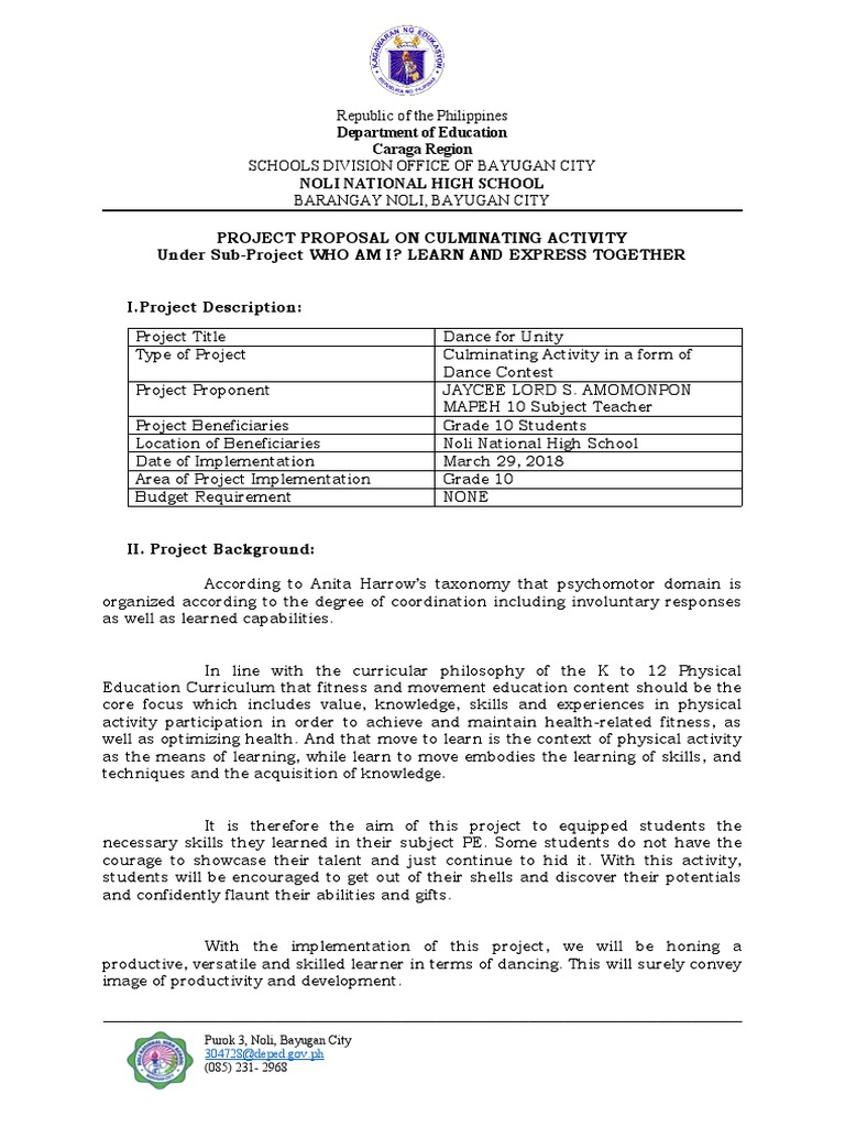 Department of Education Caraga Region Noli National High School | PDF ...