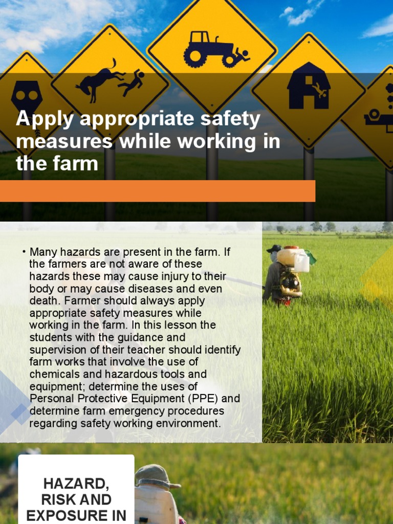 Apply Appropriate Safety Measures While Working in The Farm | PDF ...