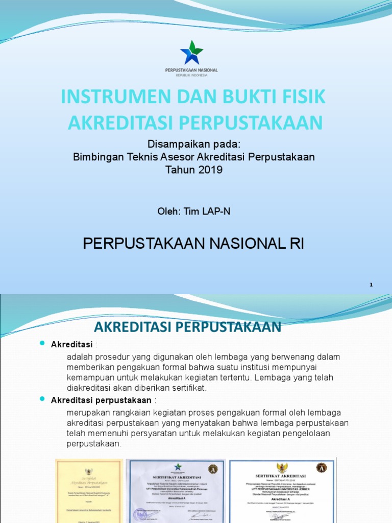 Instrumen Dan Bukti Fisik Akreditasi Perpustakaan | PDF