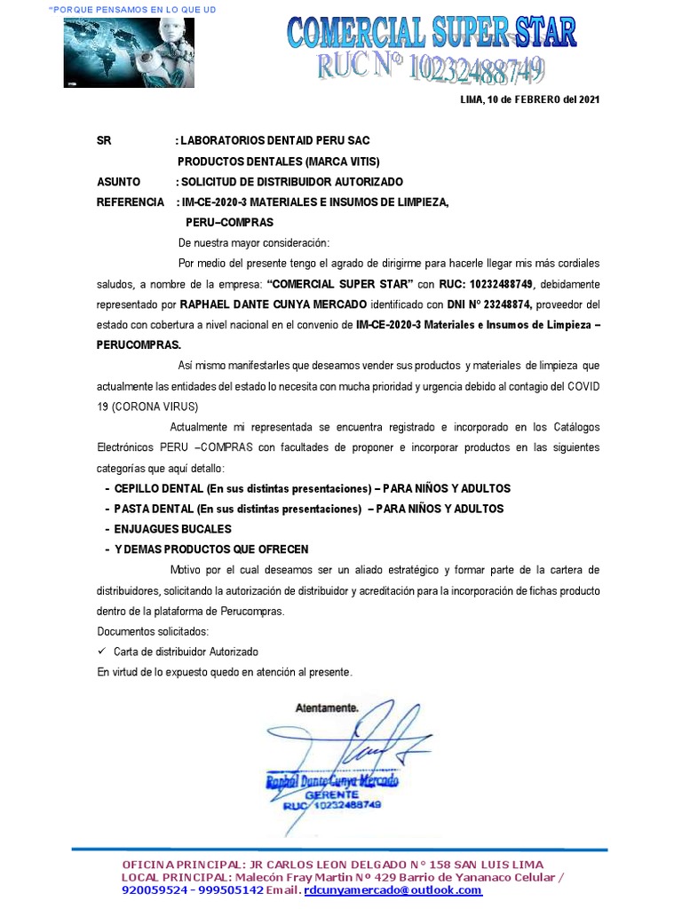 Solicitud de Distribuidor Autorizado Vitis | PDF