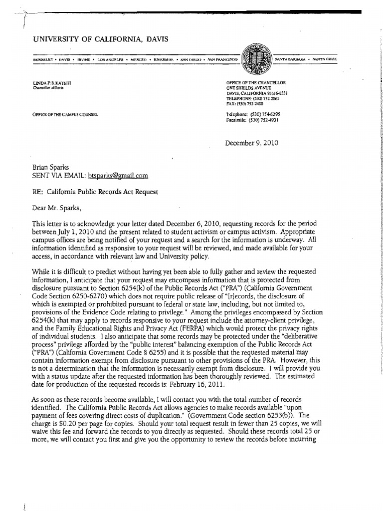 (Part 3 of 3) UC Davis Docs Reveal Officials Surveillance and ...