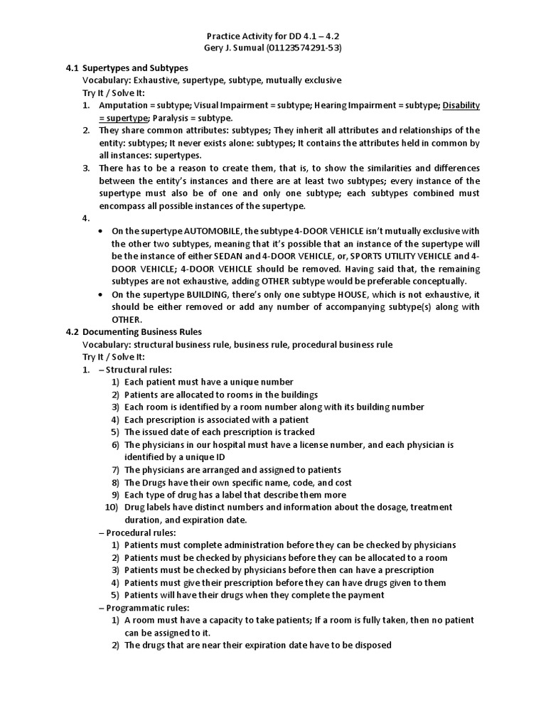 DD4 Practice Activities - Answers | PDF | Prescription Drugs | Patient