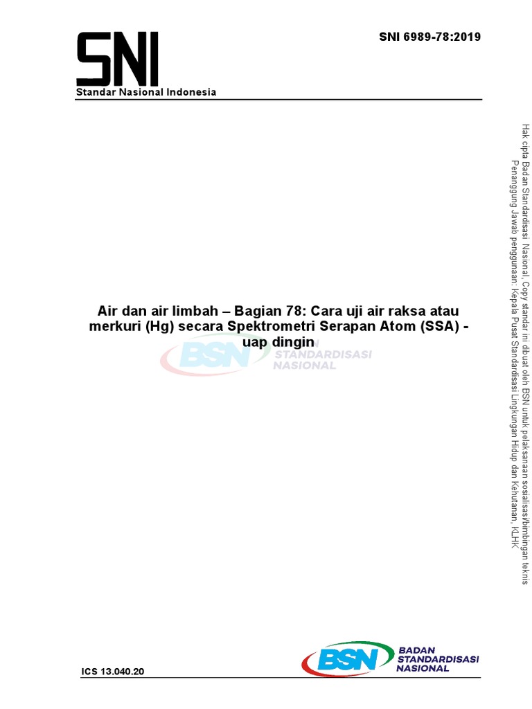 Sni 6989-78 2019 | PDF