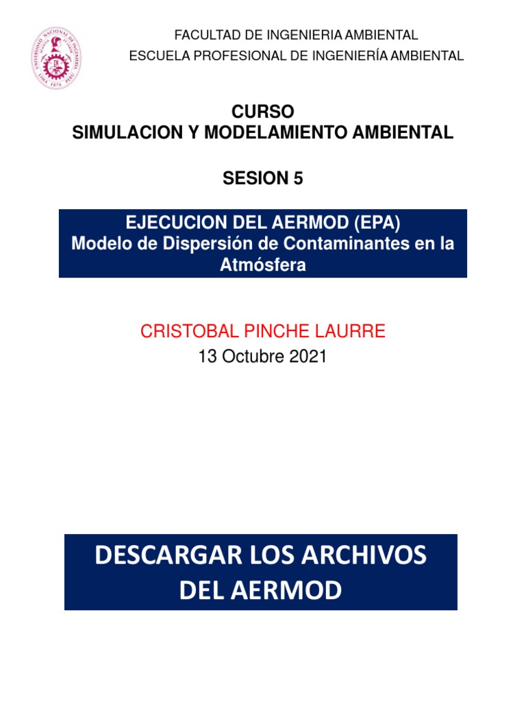 SESION 5 Manejo Del Modelo AERMOD (EPA) | PDF | Física Aplicada e ...