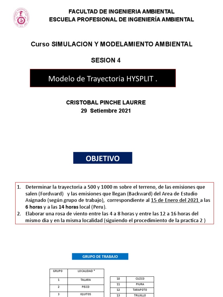 Sesion 4 Modelo Trayectoria Hysplit | PDF | Cuestiones ambientales | Impacto humano en el medio ...