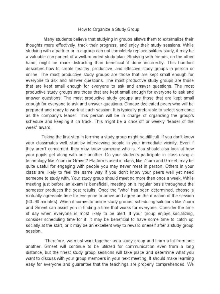 Effective Study Group Tips | PDF | Applied Psychology | Communication