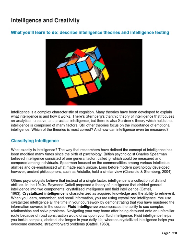 Sternberg's Theory-Intelligence | PDF | Intelligence | Emotional ...