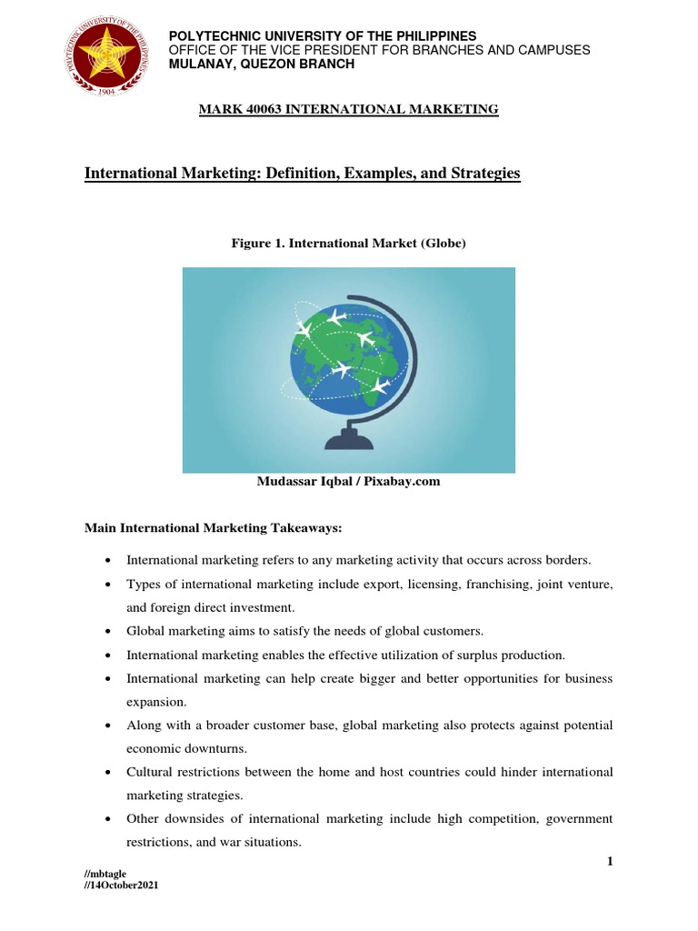International Marketing - First Lesson | PDF | Marketing | License