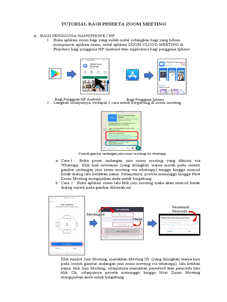 Tutorial Bagi Peserta Zoom Meeting | PDF