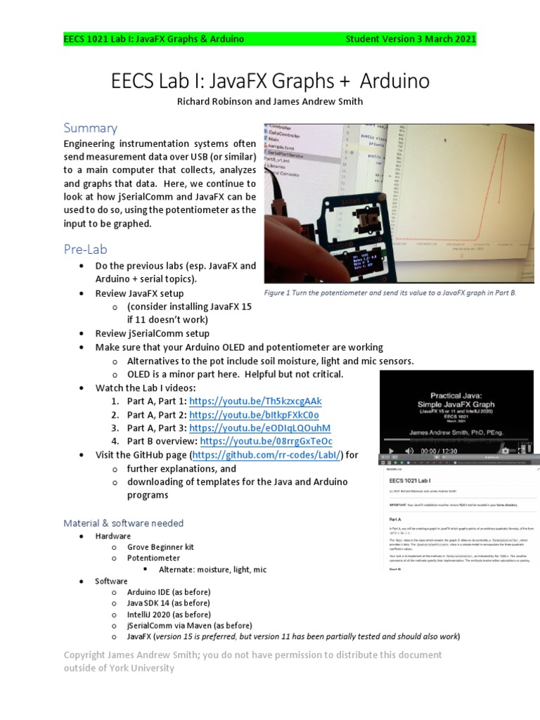 Eecs Lab I Javafx Graphs Arduino Material And Software Needed Pdf