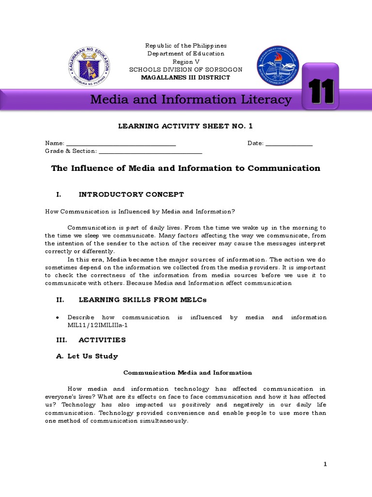The Influence of Media and Information To Communication: Learning ...