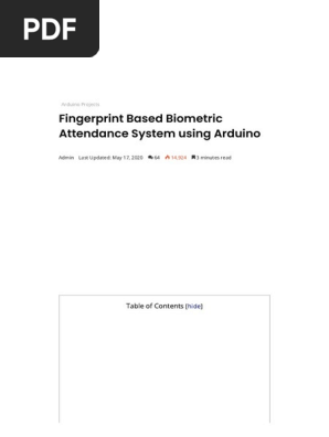 Fingerprint Based Biometric Attendance System Using Arduino Sl