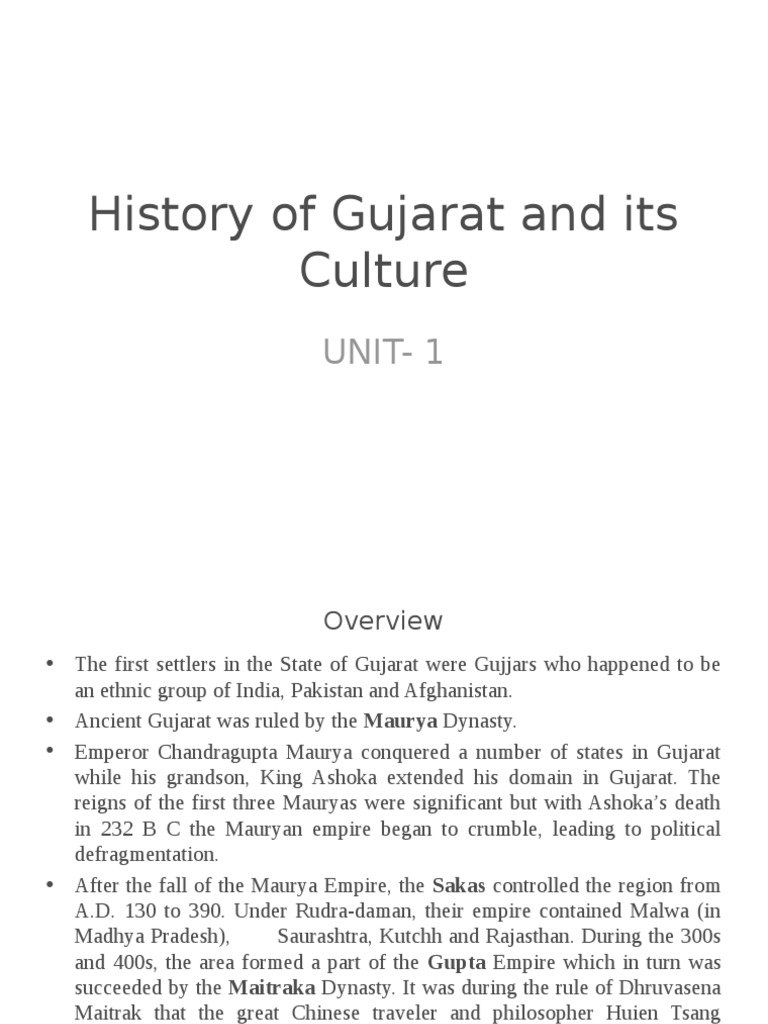 History of Gujarat and Its Culture: Unit-1 | PDF | Ashoka