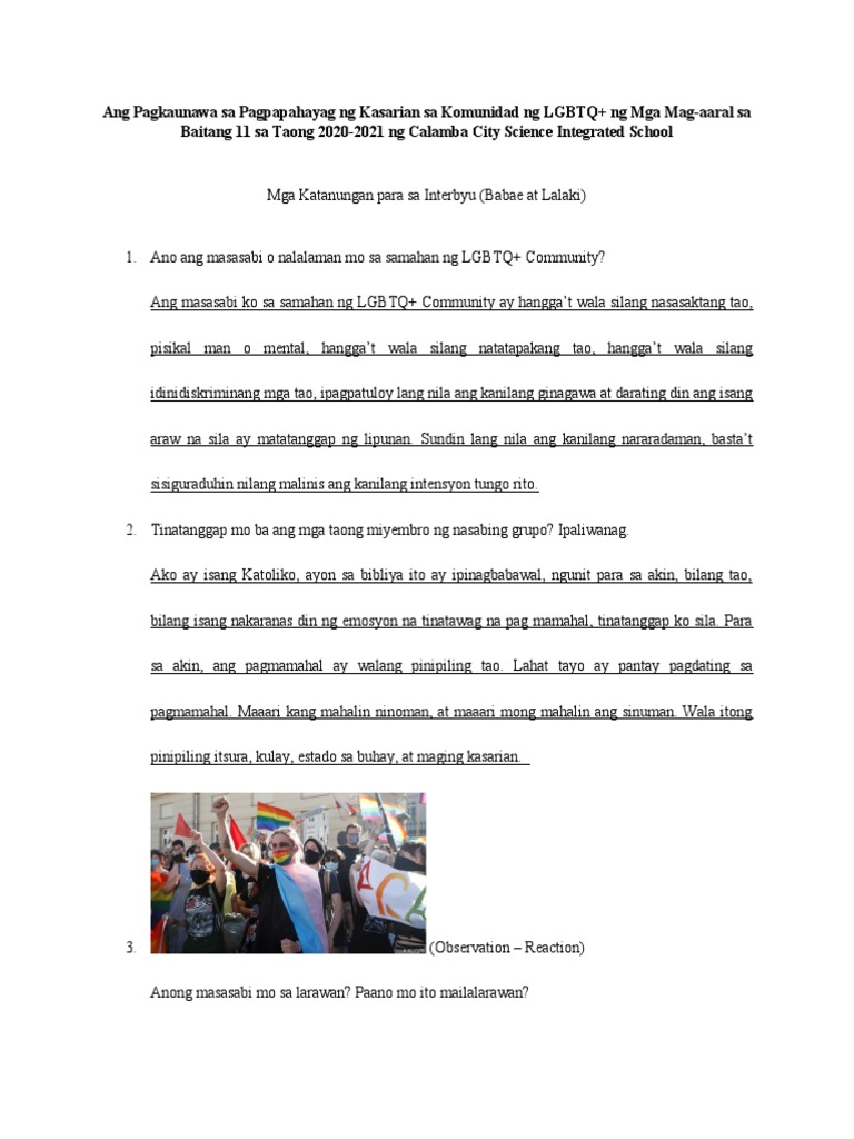 Mga Katanungan Interbyu | PDF