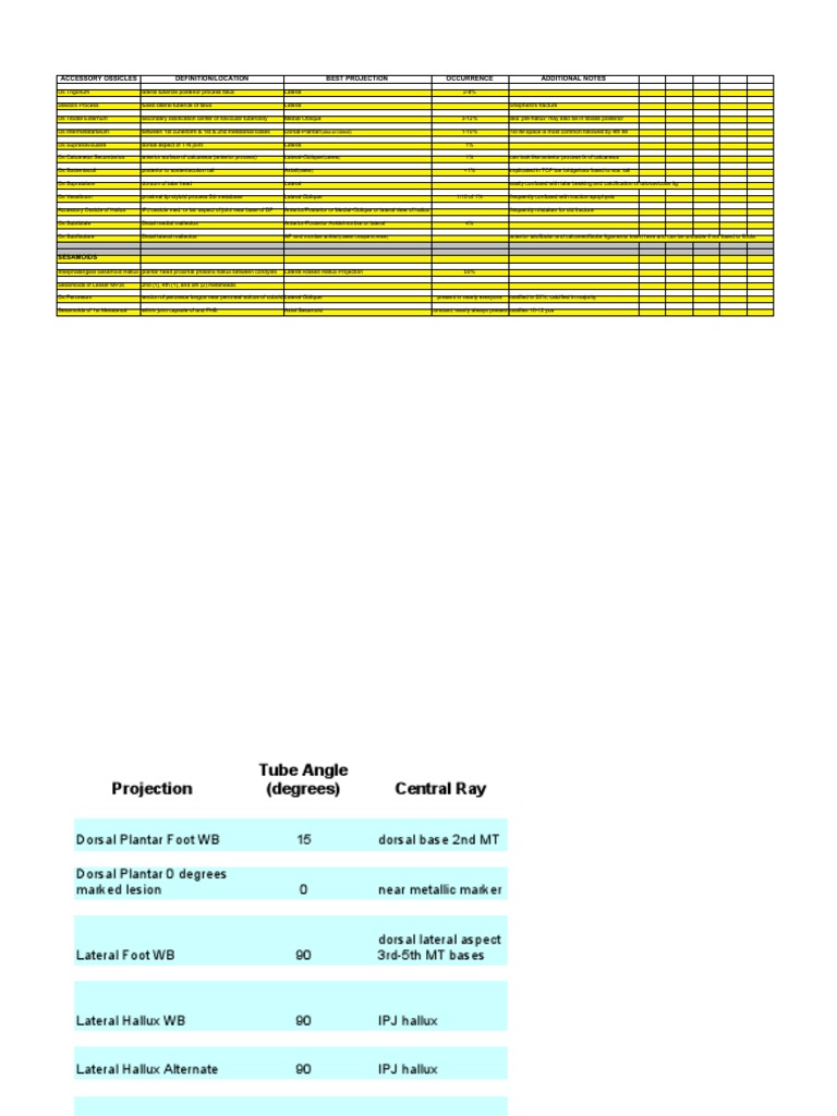 Radiology Final Chart | PDF | Foot | Ankle
