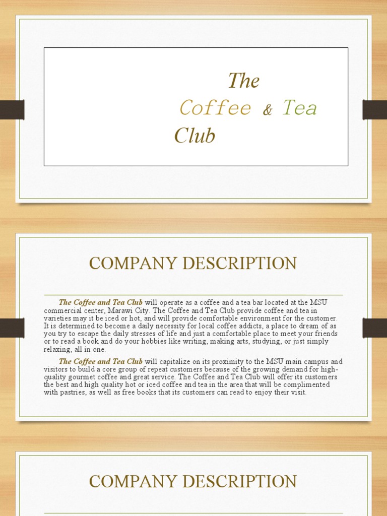 THE COFFEE AND TEA CLUB Business Proposal | Download Free PDF | Drink ...