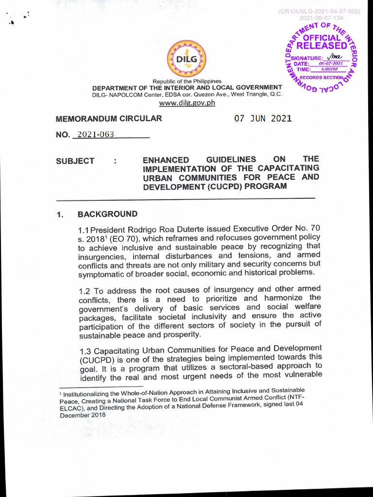 DILG MC 2021-063 - Enhanced Guidelines On CUCPD | PDF DILG MC 2021-063 - Enhanced Guidelines On CUCPD | PDF