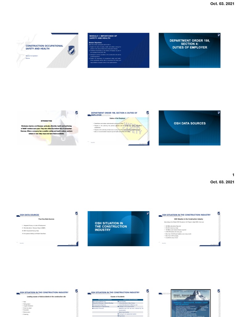 MODULE 1 IMPORTANCE OF SAFETY AND HEALTH Handouts - PDF HOR | PDF ...