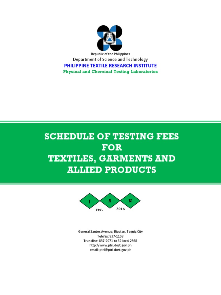 Testing Rev Jan 2016 | PDF | Yarn | Textiles