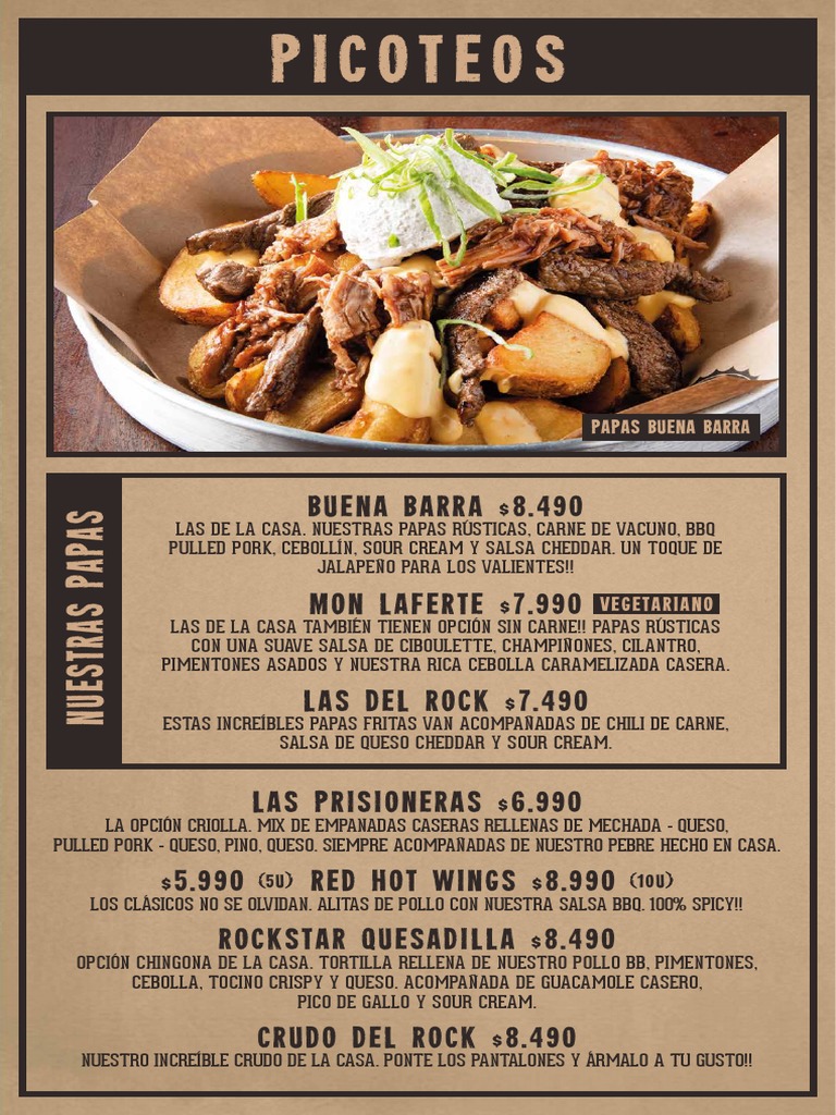 Menu Buena Barra | PDF | Ingredientes de comida | Alimentos