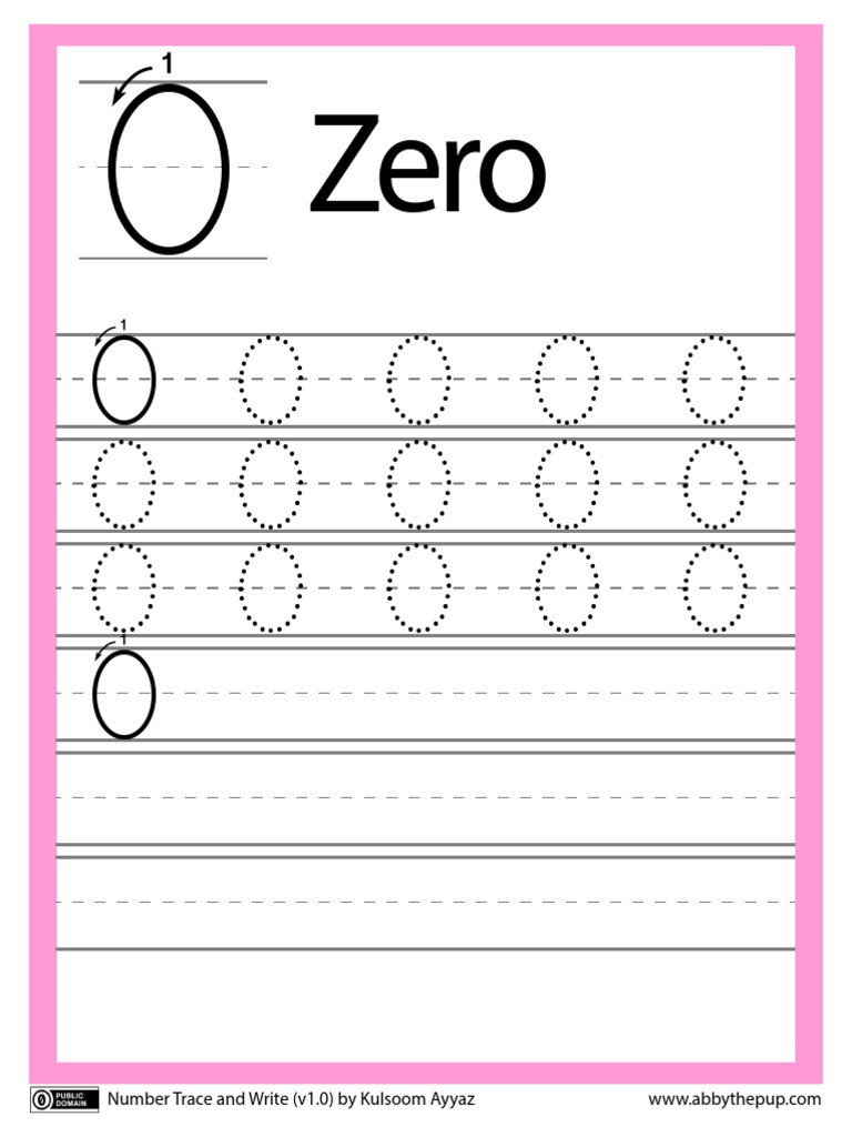 Number 0 Tracing Worksheet | PDF