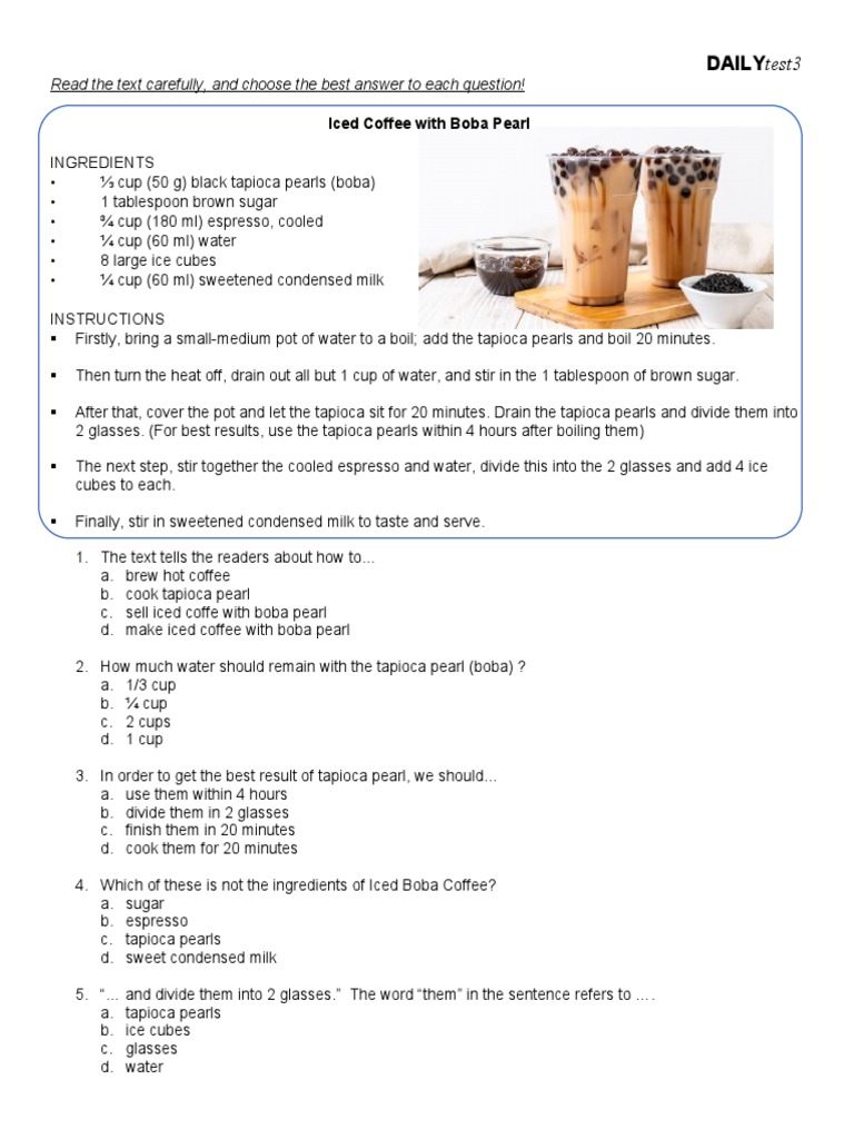 DailyTest3 Procedural Text | PDF | Popcorn