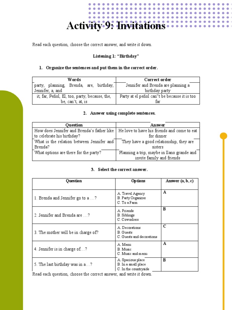 Activity 9 - Invitations Valentina Muñoz Arias | PDF