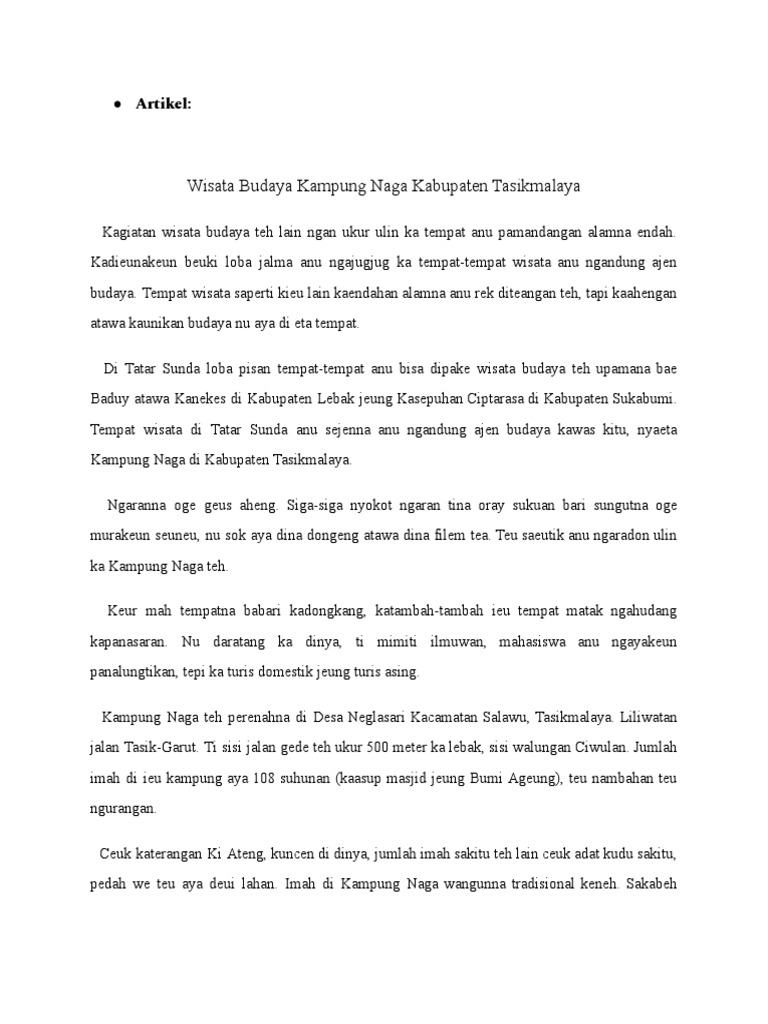 Tugas Artikel Basa Sunda | PDF