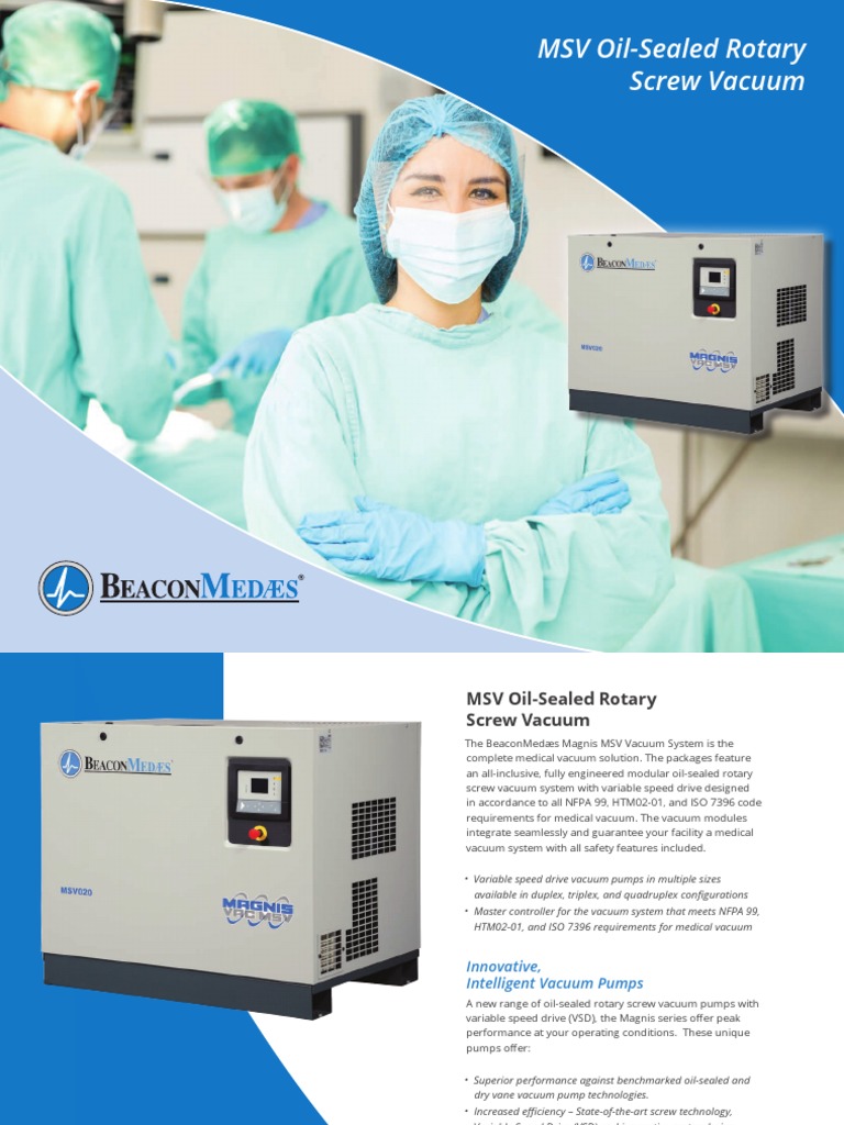 MSV Oil-Sealed Rotary Screw Vacuum | PDF | Pump | Vacuum